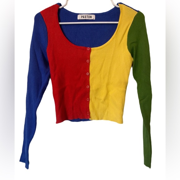 AKIRA | Tops | Colorblock Cardigan Sweater | Poshmark